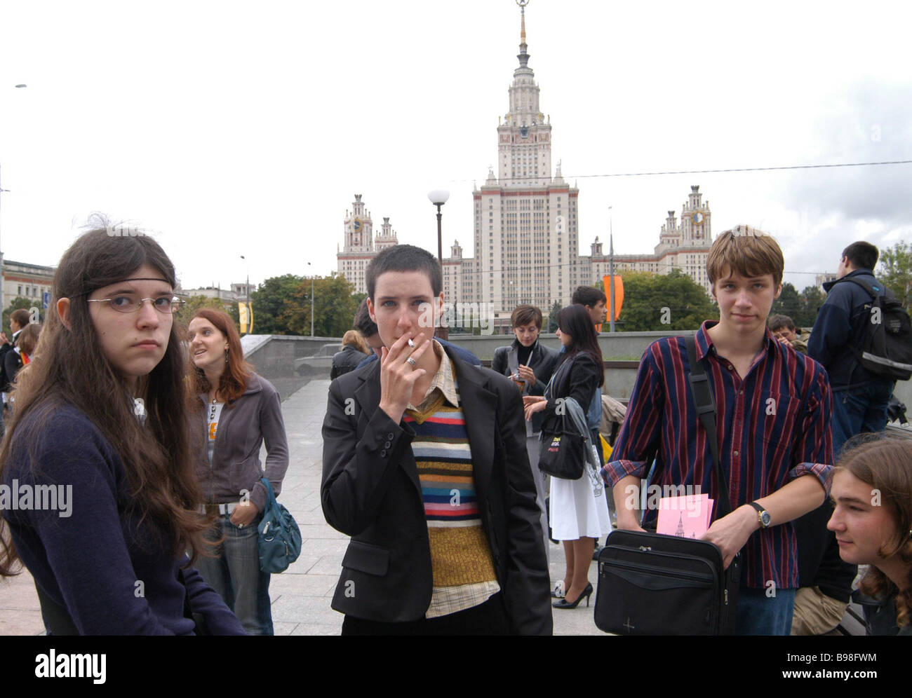 First year students of Moscow Lomonosov State University Stock Photo ...
