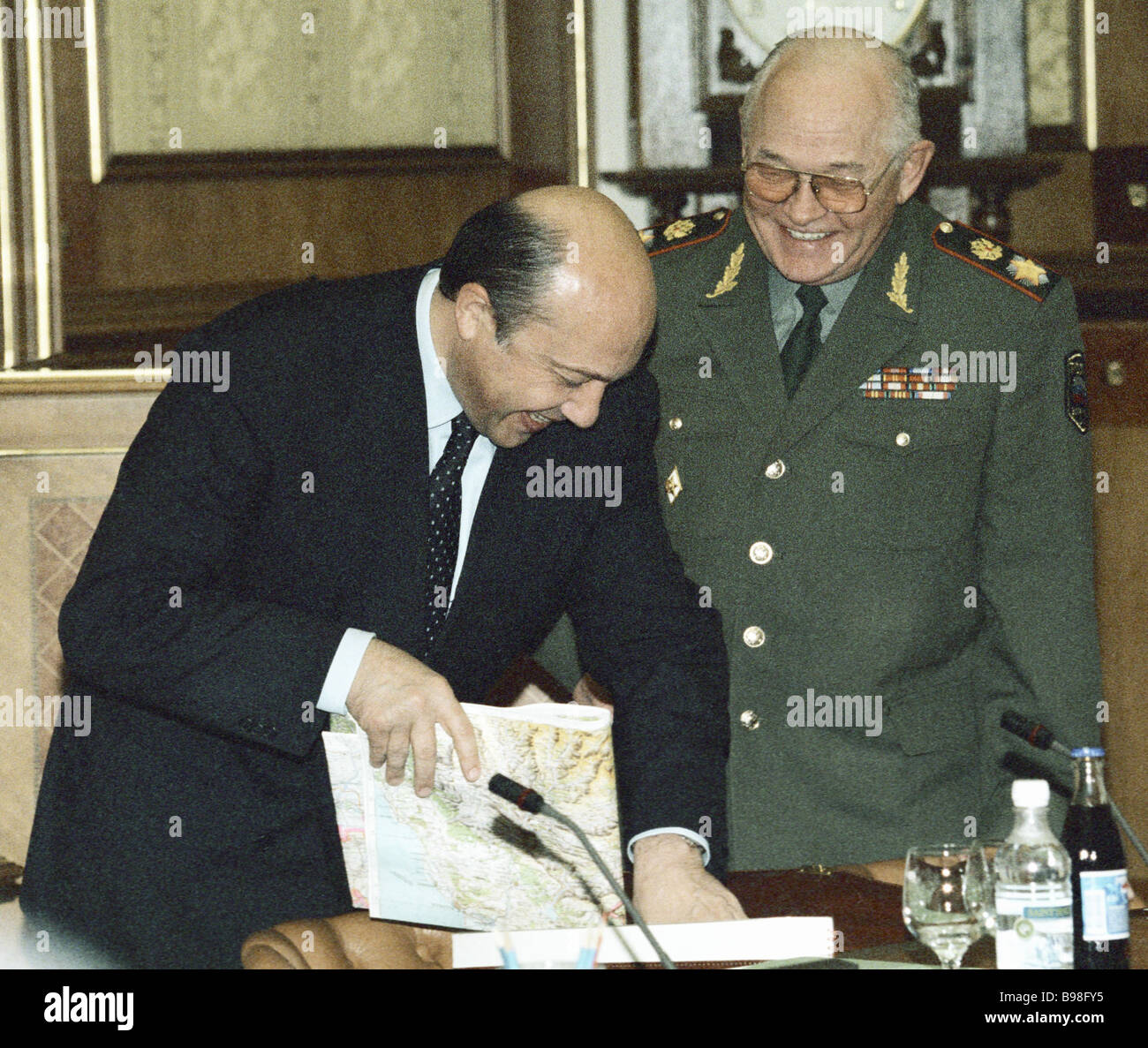 Defense Minister Marshal Igor Sergeyev right and Foreign Minister Igor ...