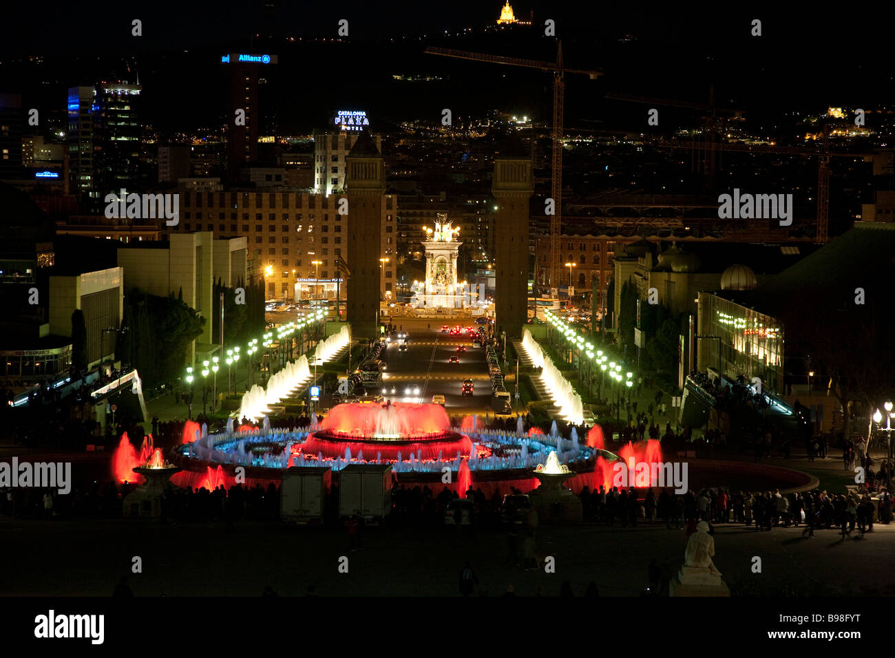 Font Magica Night Barcelona Spain Stock Photo - Alamy