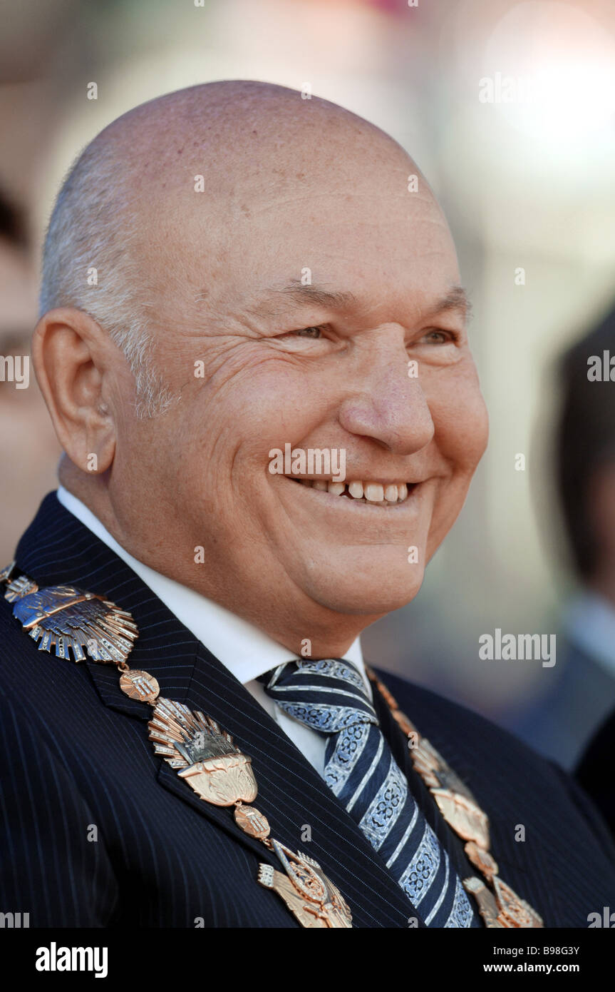 Moscow Mayor Yuri Luzhkov at a theatrical show Moscow My Inspiration ...