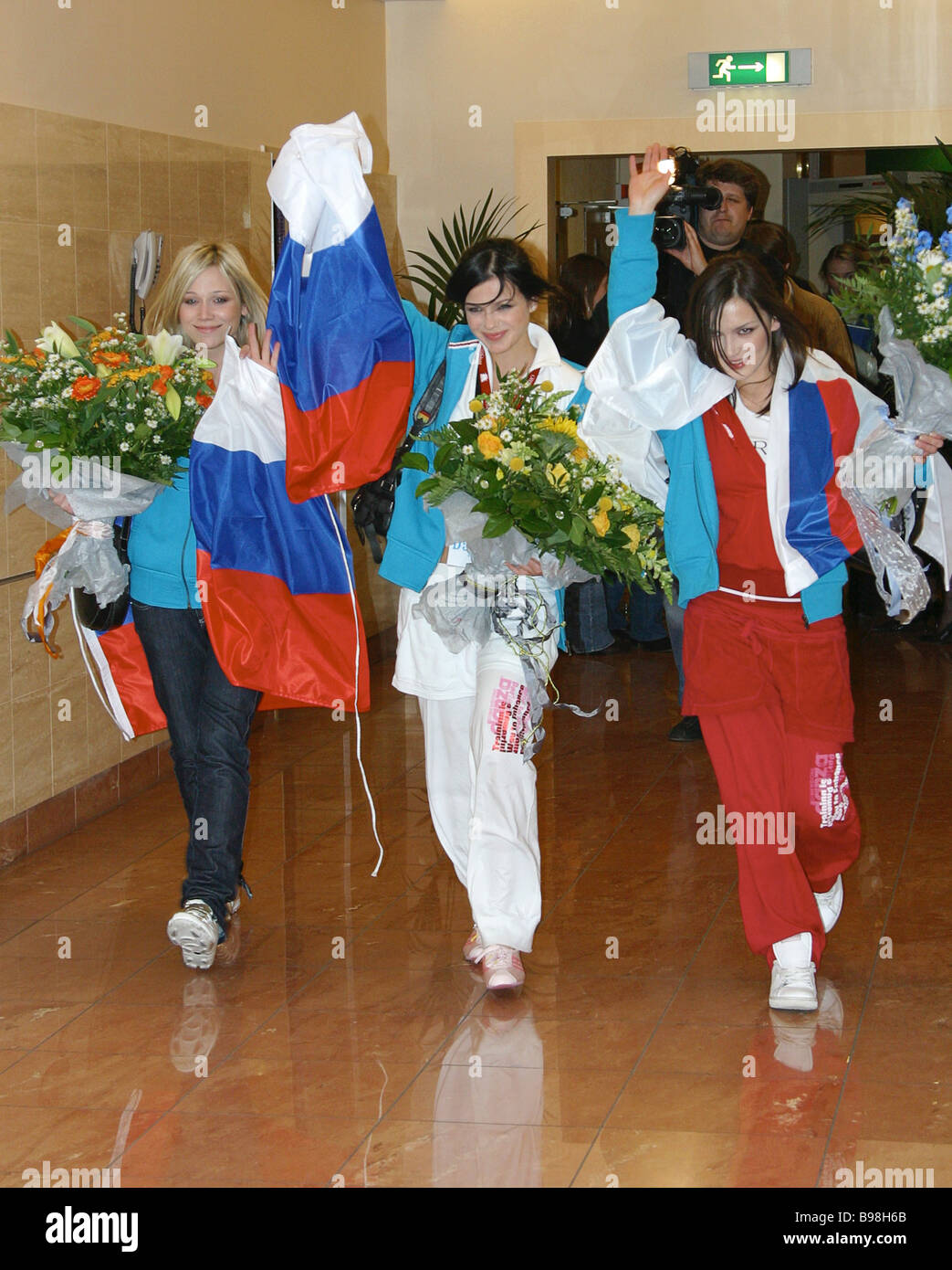 Marina Lizorkina Yelena Temnikova and Olga Seryabkina left to right ...