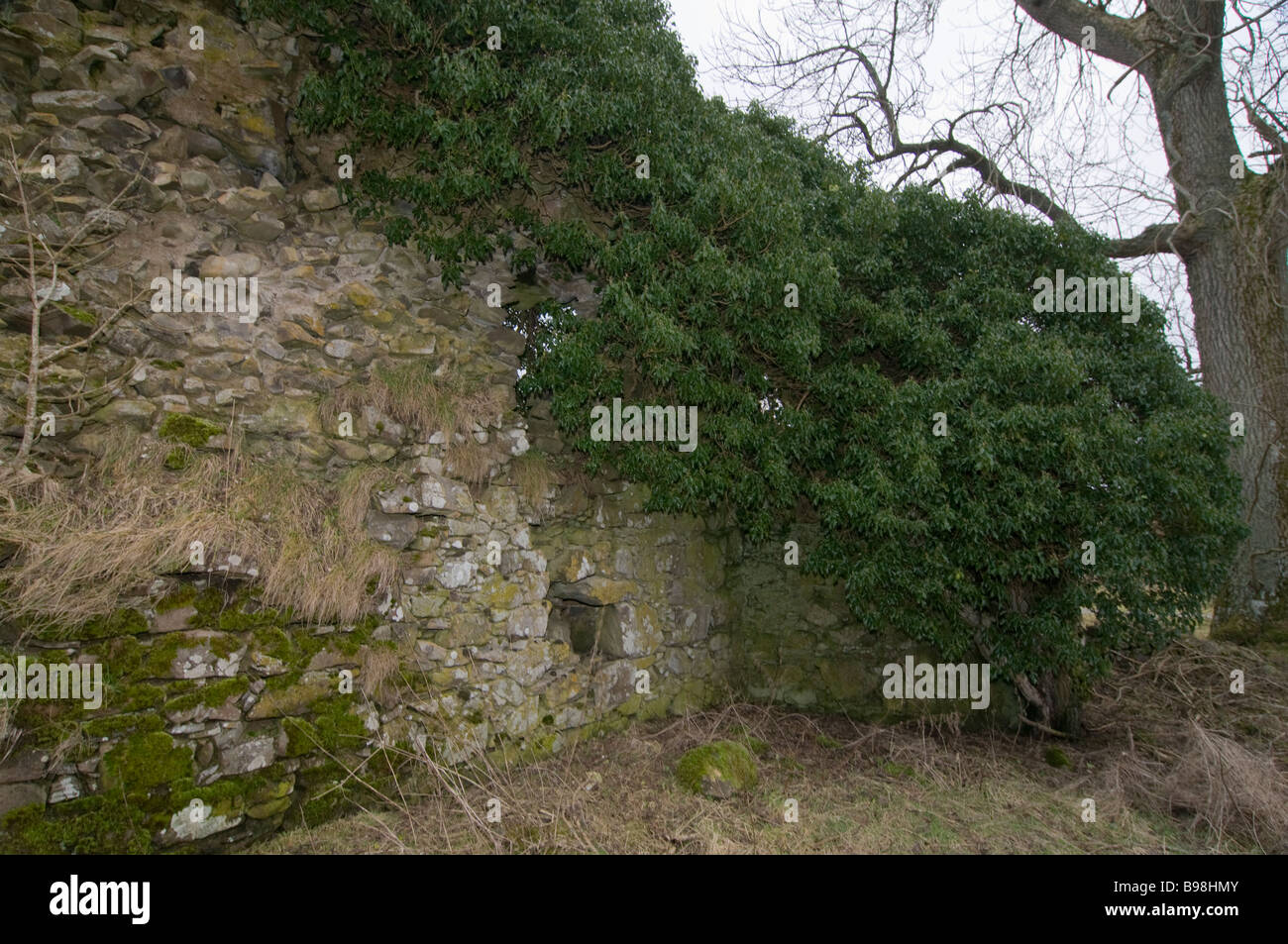 Outer walls of Blackhouse Tower with the outside wall of the spiral ...