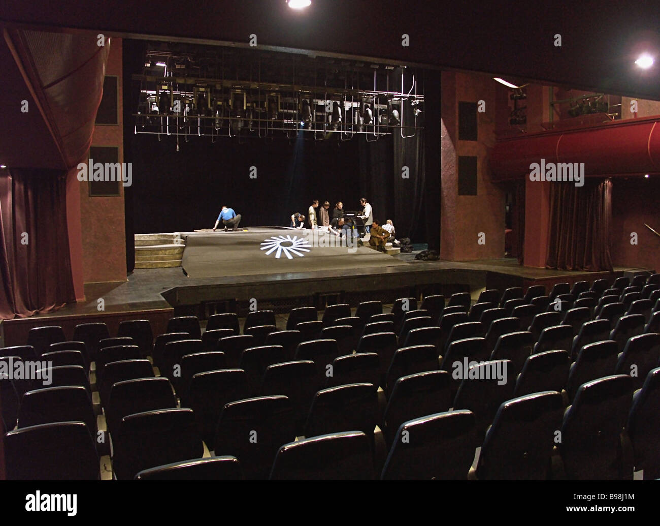 High tech hall of the Moscow based Moon Theater seats 300 to 400 people ...