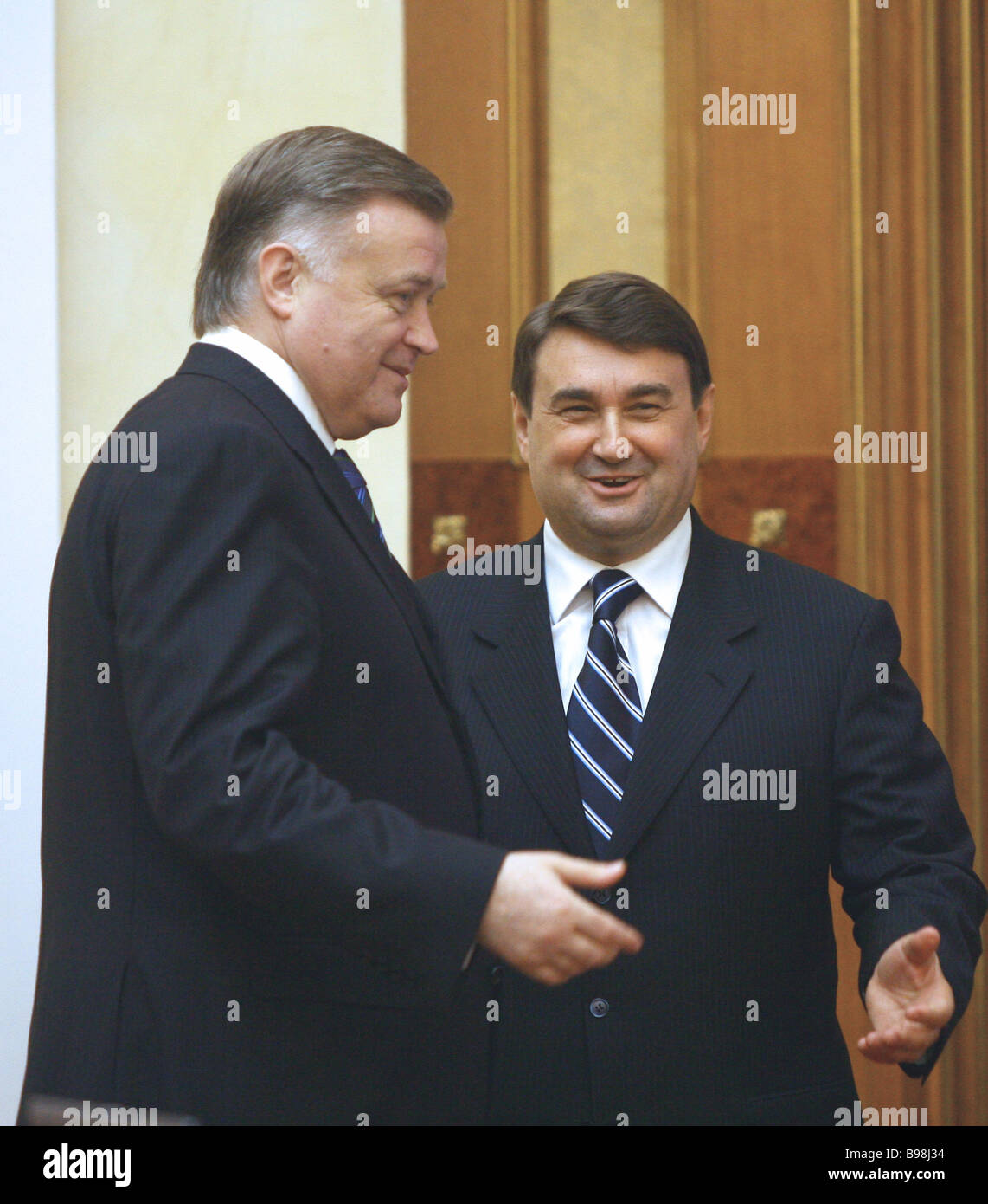Russia s Transport Minister Igor Levitin and Vladimir Yakunin chief ...