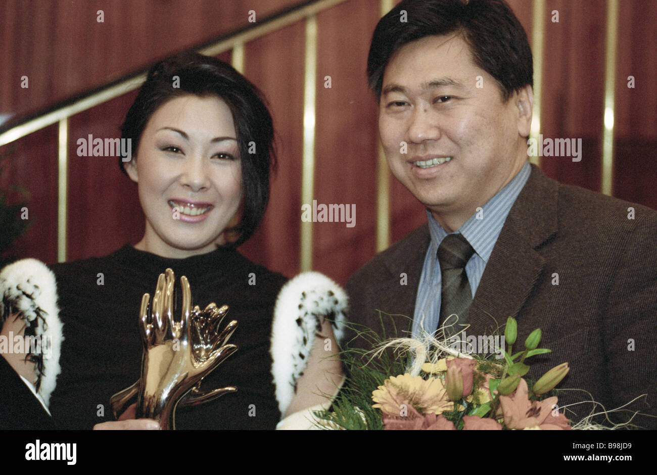 Pop singer Anita Tsoy left and her husband Sergey Tsoy right the Moscow Mayor s press secretary ...