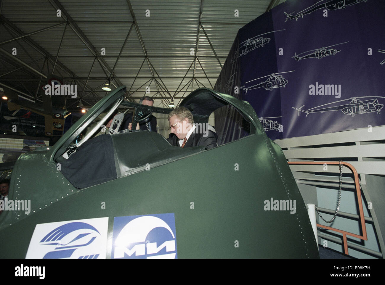 Russian Finance Minister Alexei Kudrin inside Mi 35M helicopter at the ...
