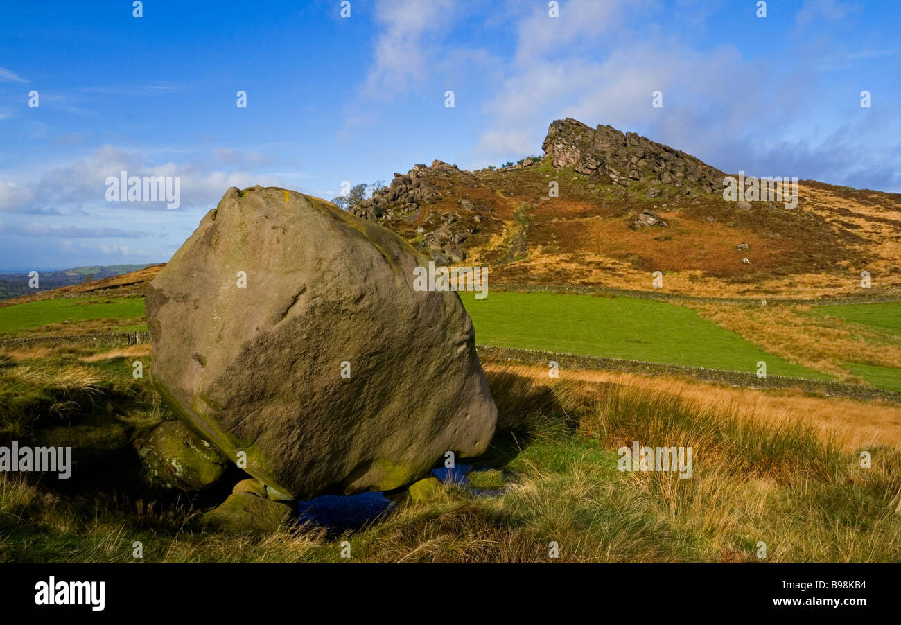 View of The Roaches near Leek in the Staffordshire Peak District with ...