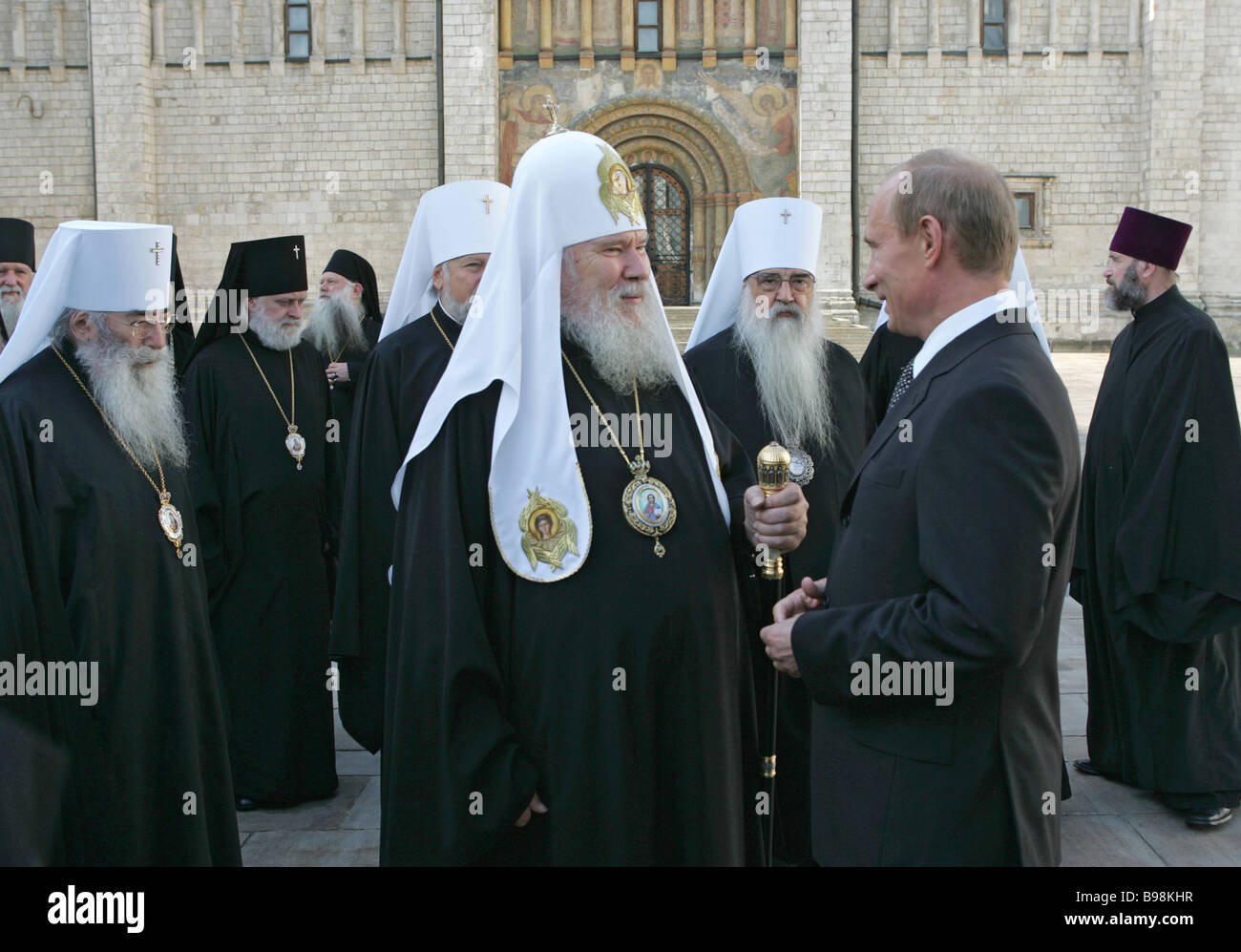 Patriarch Alexius II of Moscow and All Russia and Russian President ...