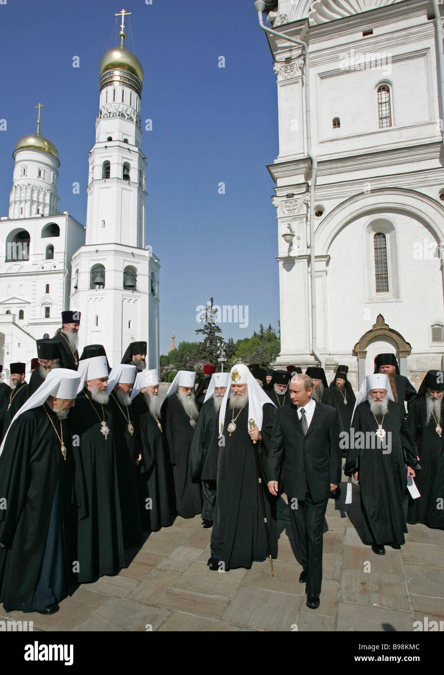 Foreground from left to right Patriarch Alexius II of Moscow and All ...