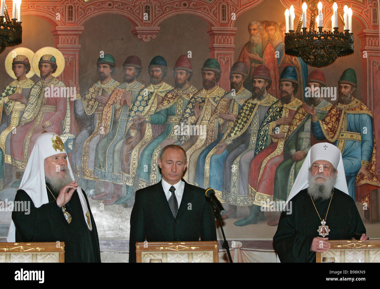 From left to right Patriarch Alexius II of Moscow and All Russia ...