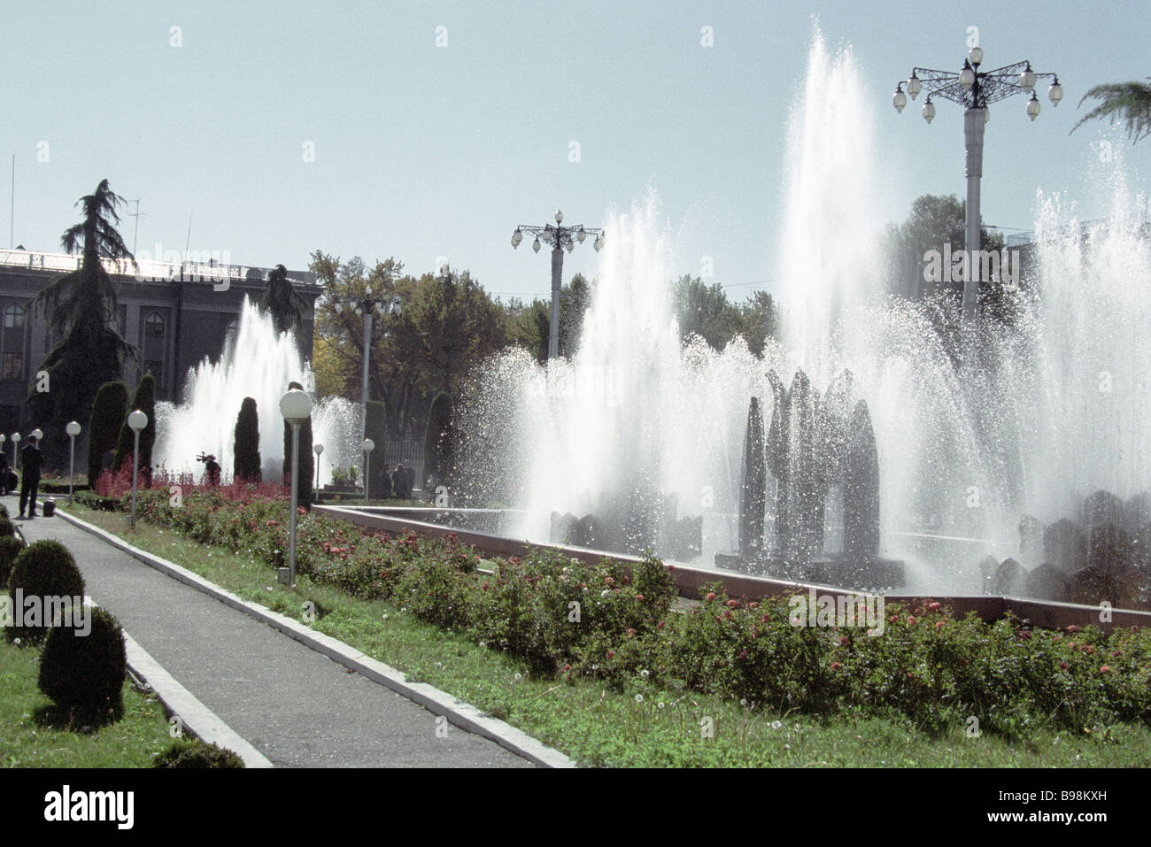 Fountains in the center of Dushanbe Stock Photo - Alamy