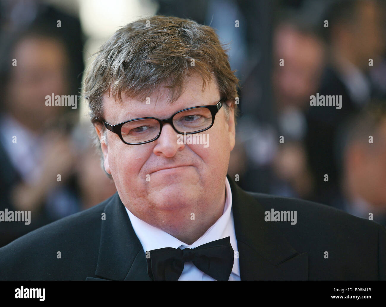 American film director Michael Moore on the red carpet before the ...