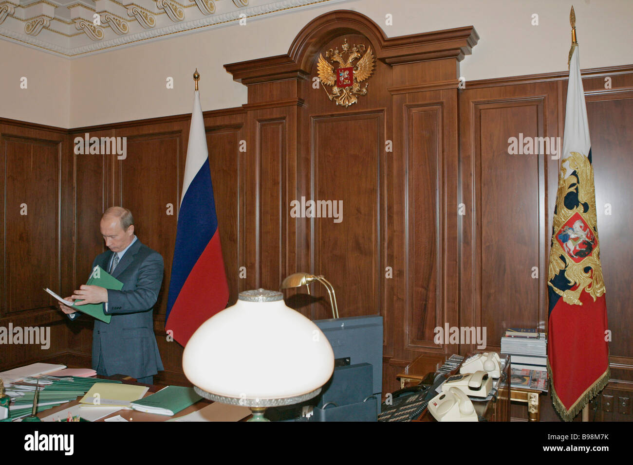 Russian President Vladimir Putin at his office in the Kremlin Stock ...