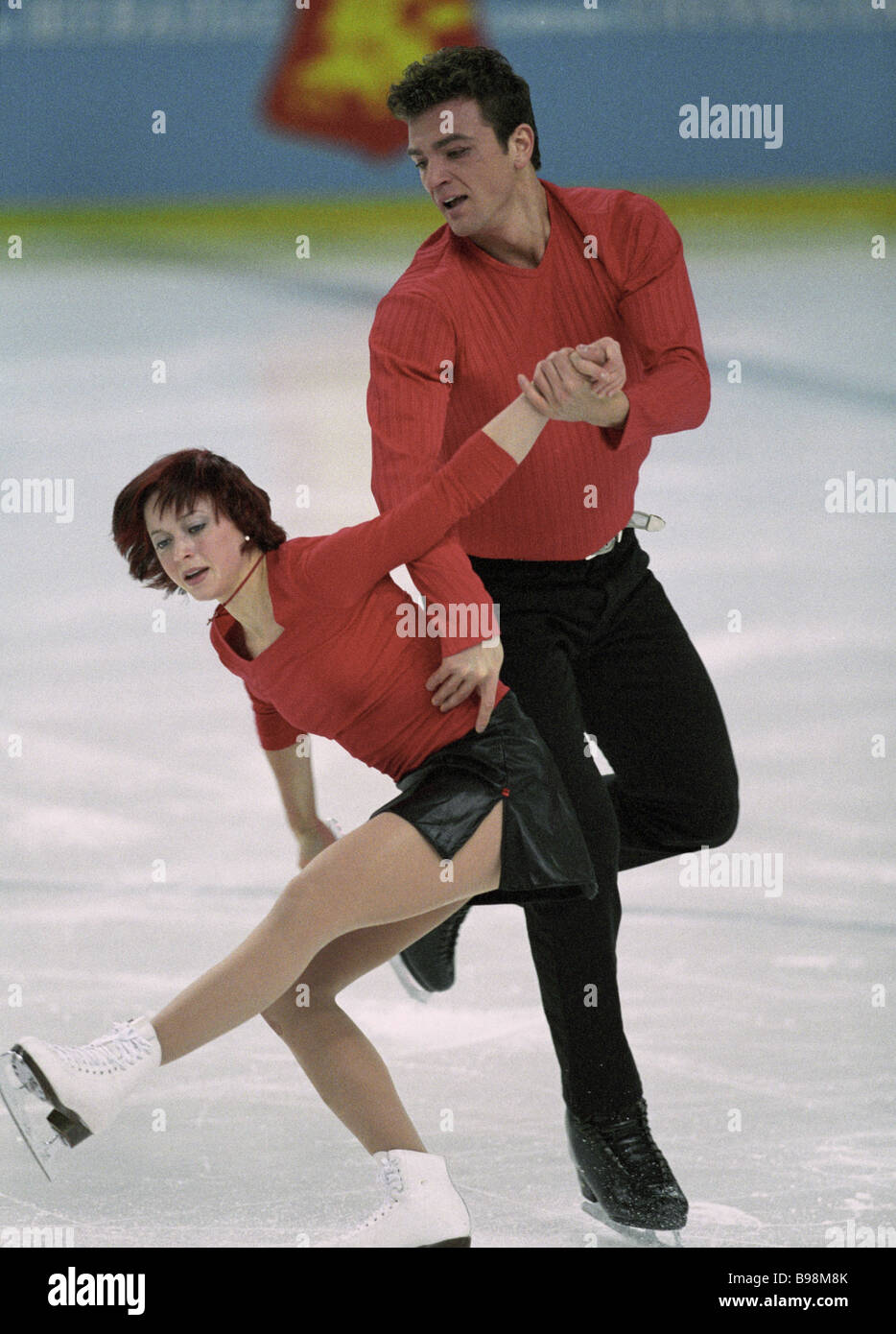 Winners of the pair skating competition Elena Berezhnaya left and Anton ...