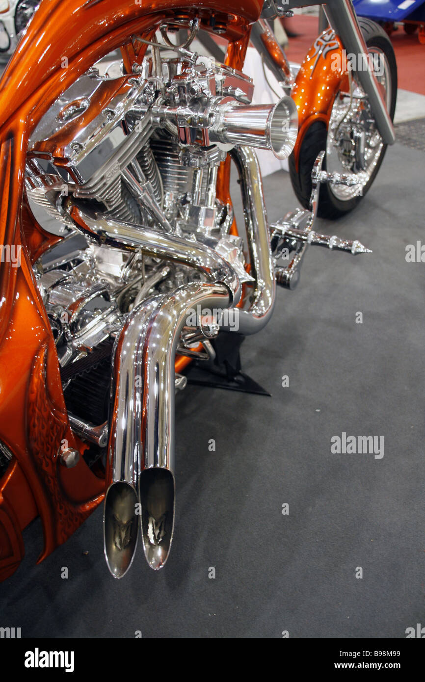 incredible design customised motorbike at motor show Stock Photo - Alamy