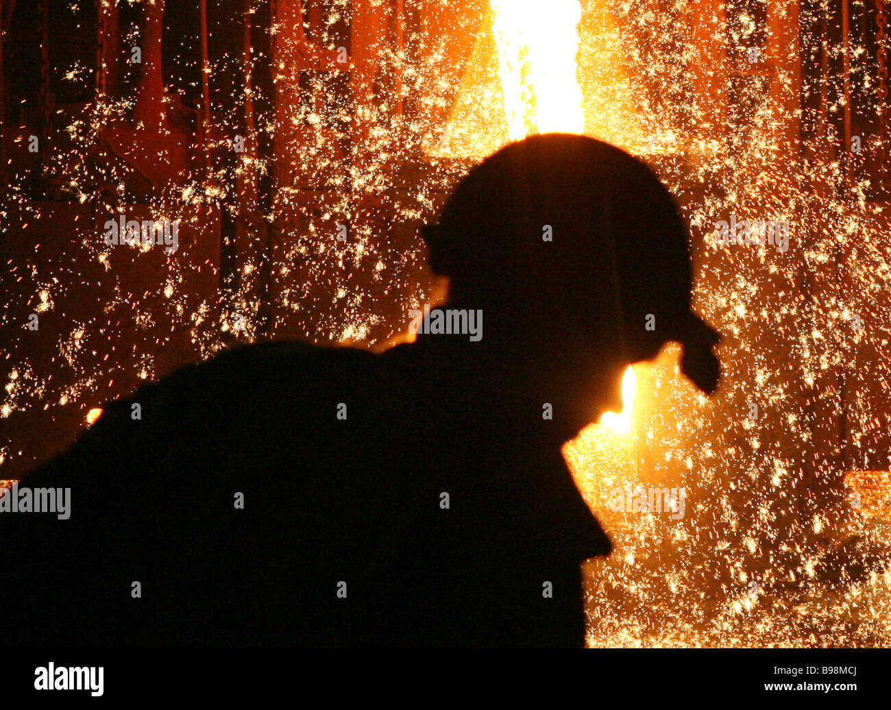 An arc furnace melting shop Magnitogorsk metal working plant Stock ...