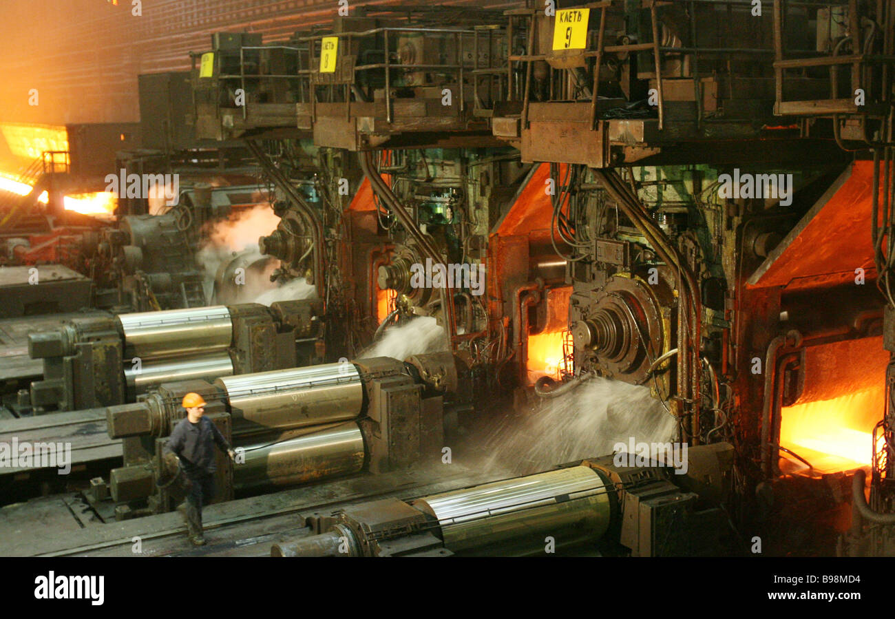An arc furnace melting shop Magnitogorsk metal working plant Stock ...