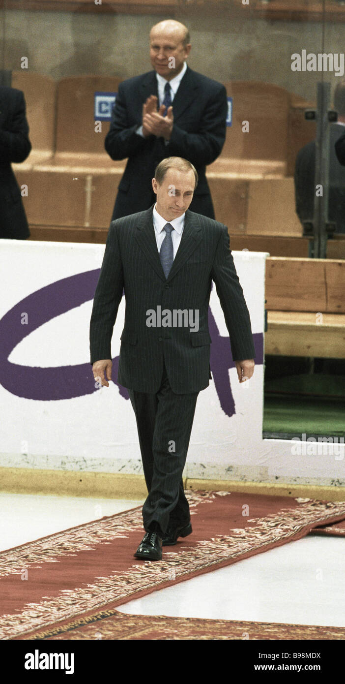 Russian Prime Minister Vladimir Putin at the Luzhniki sport center ...