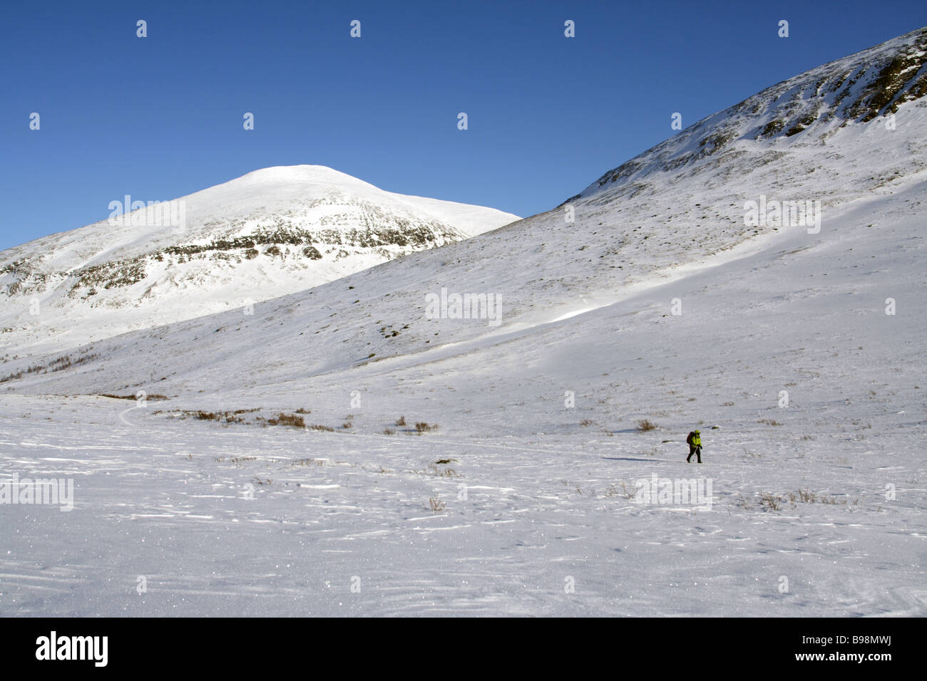 One far distance walker in the Kungsleden, Swedish Lapland, Sweden ...