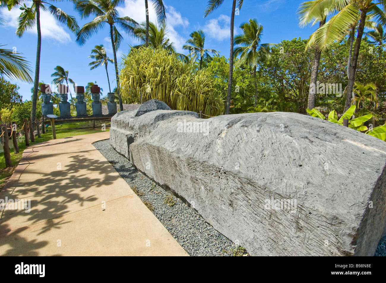 Easter Island moai, Rapa Nui exhibit, Polynesian Cultural Center, Laie ...