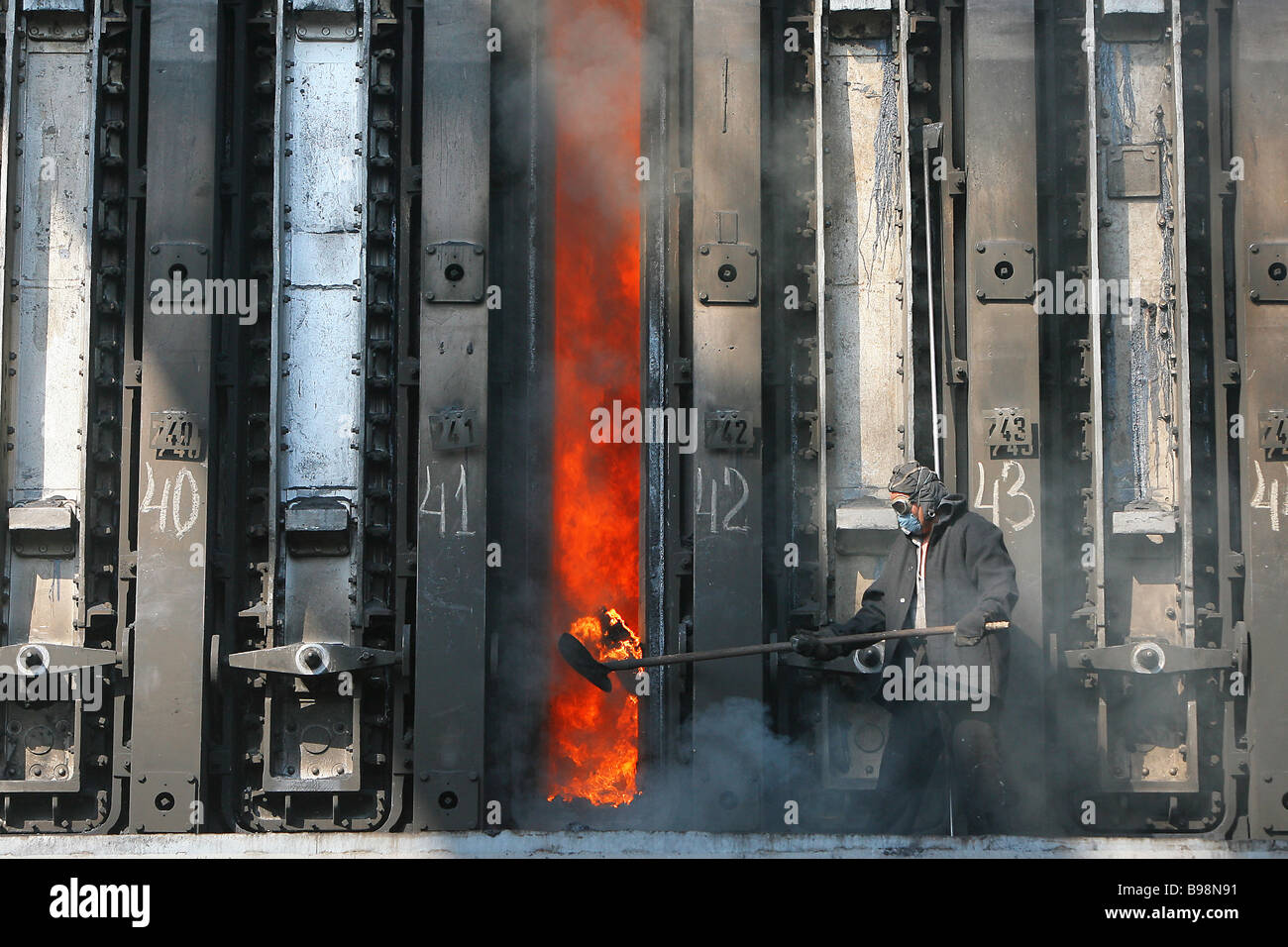 Coke making process at the Mechel Koks company Stock Photo - Alamy