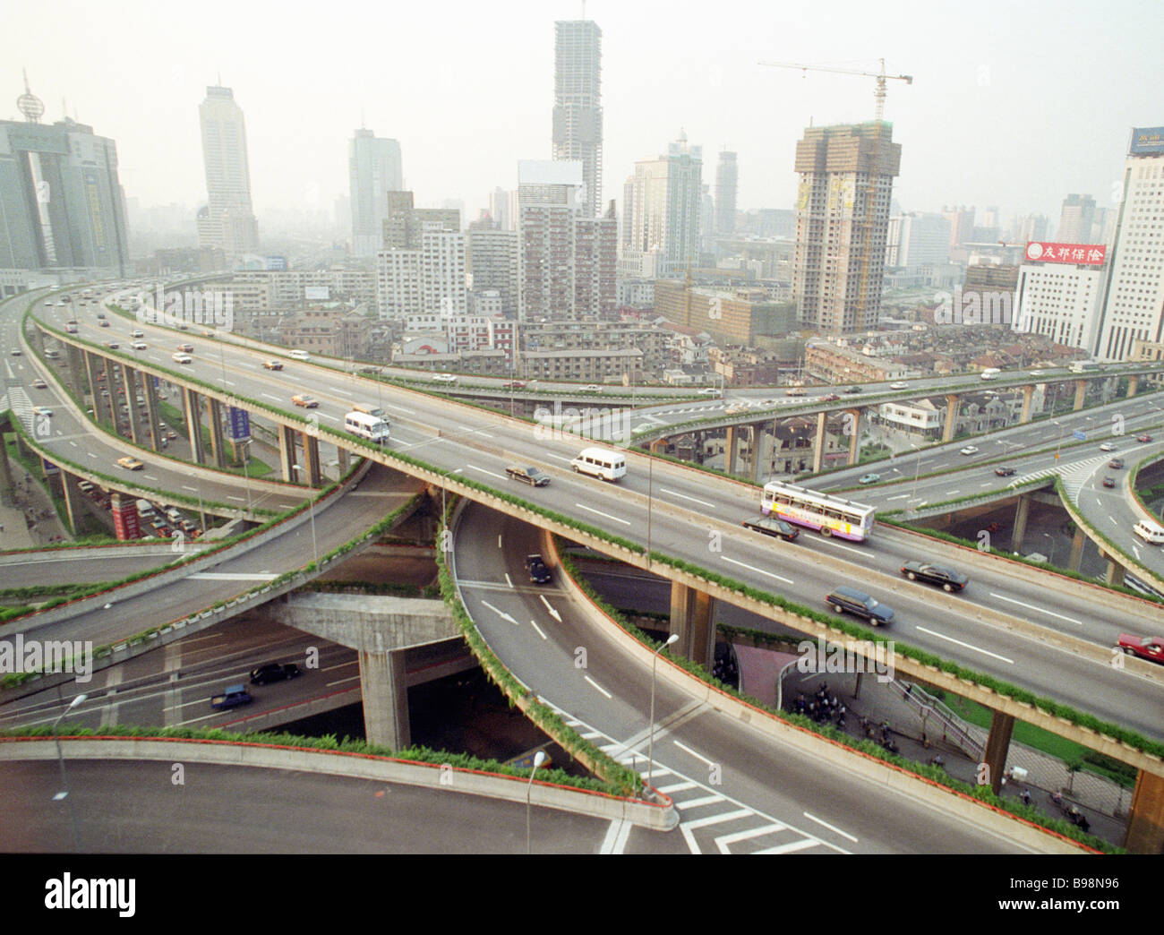 Modern many tier road interchanges in Shanghai Stock Photo - Alamy