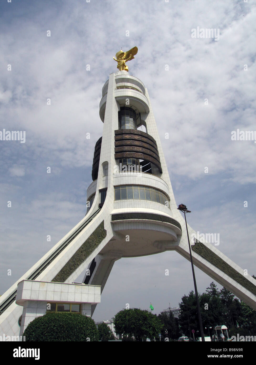 The Arch of Neutrality in Ashgabat a 75 meter tower with a gold statue ...