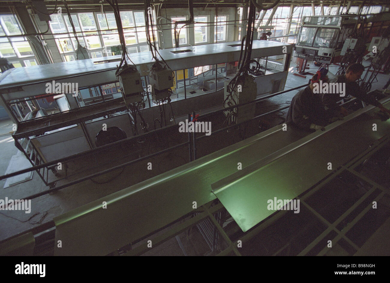 Bus assembly at the MAZ factory Stock Photo - Alamy