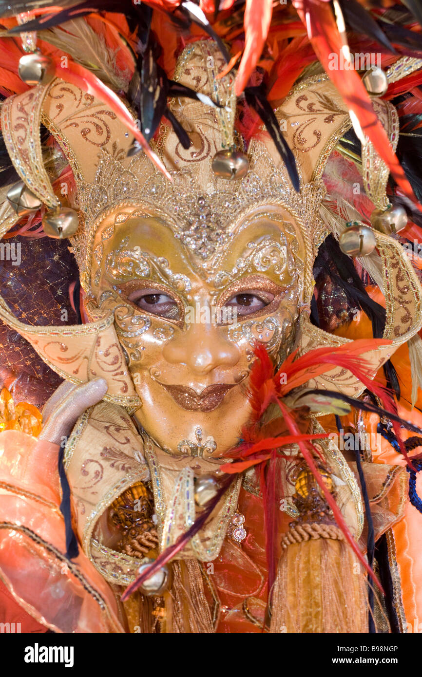 Man in Colourful Carnival Mask Stock Photo - Alamy