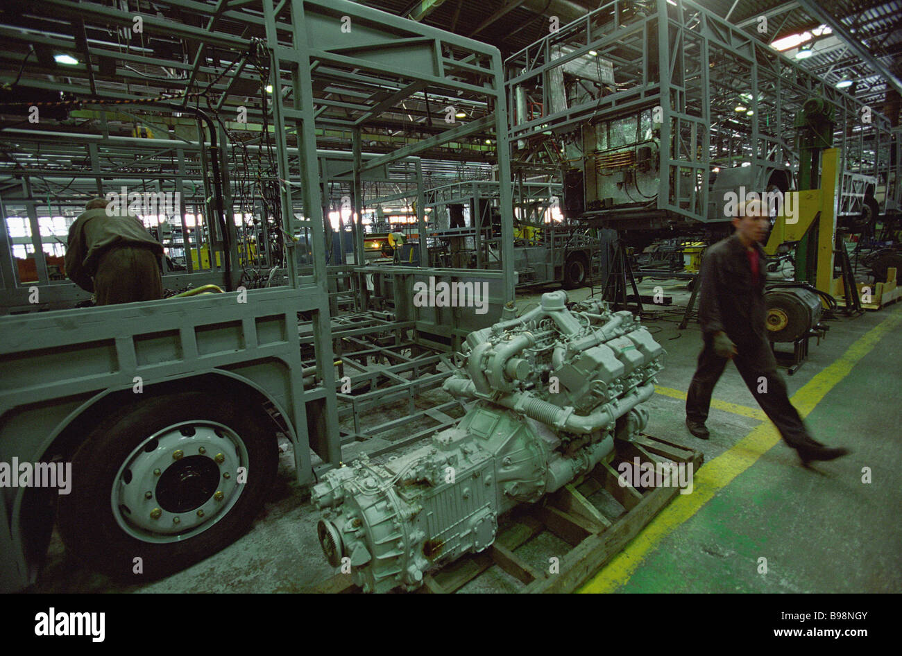 Bus assembly at the MAZ factory Stock Photo - Alamy