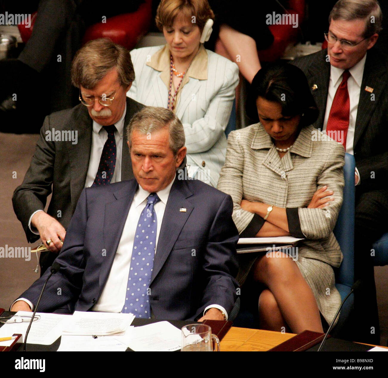 U S President George W Bush at the UN Security Council in New York ...
