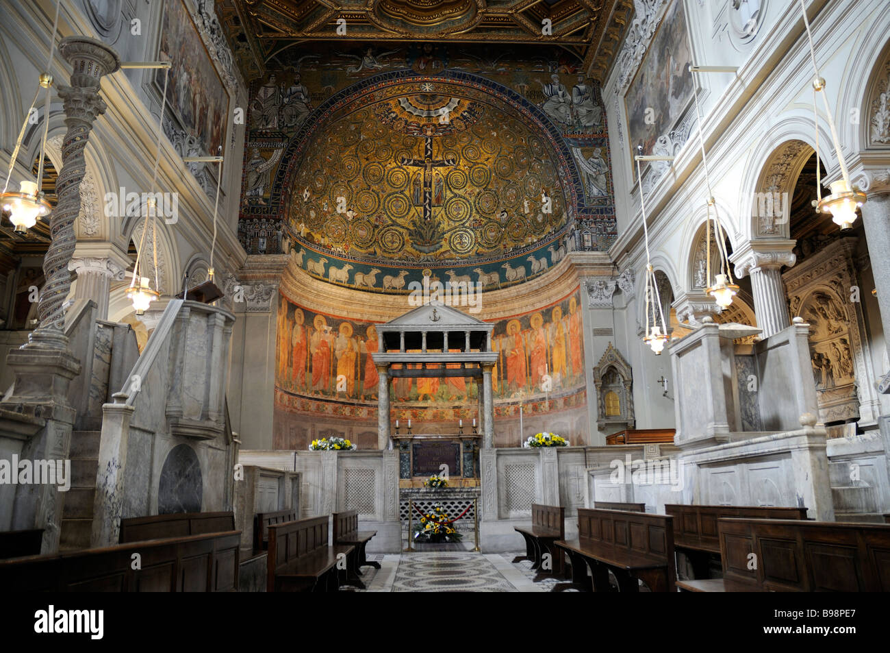 The church of St Clemente in Rome Italy with its ancient frescoes and ...