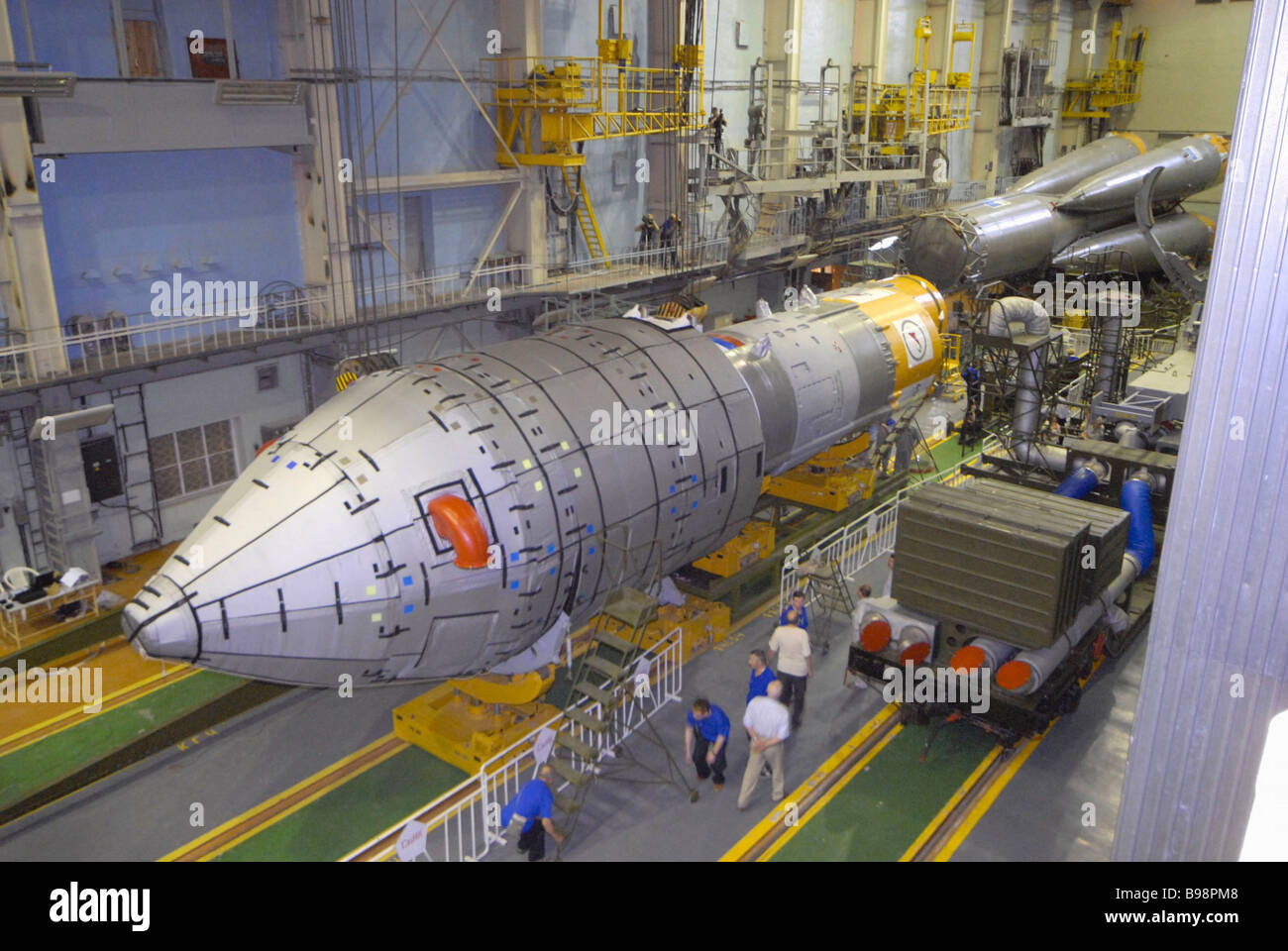 A Soyuz FG launch vehicle with a Fregat upper stage and carrying a ...