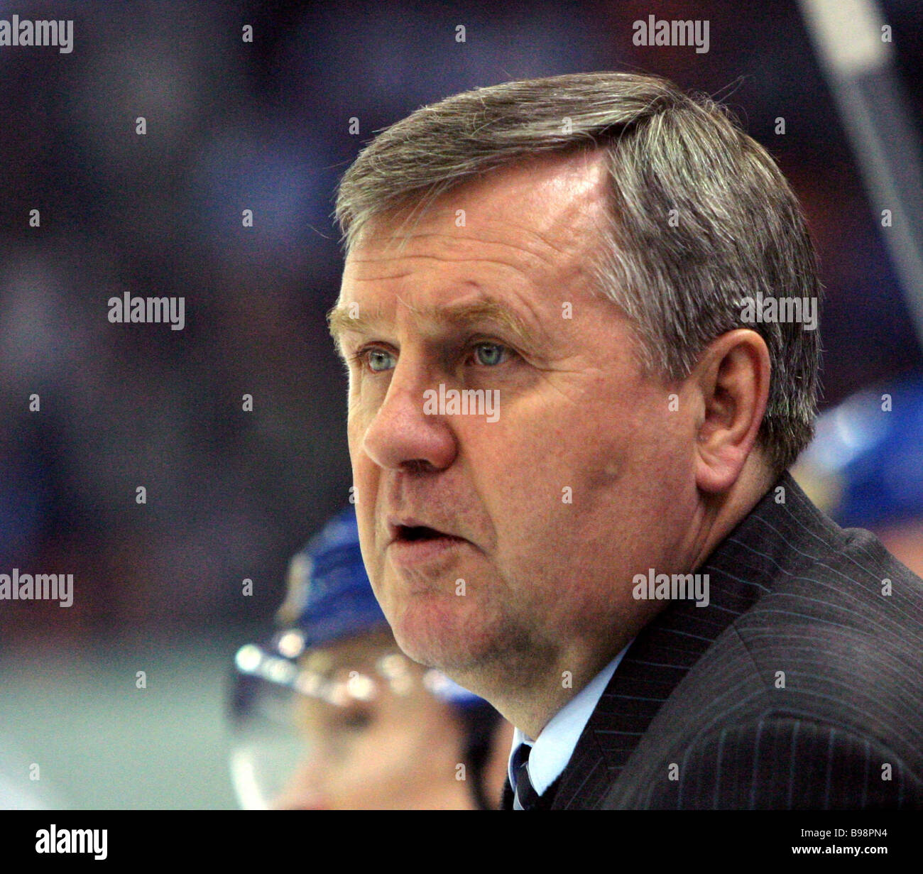 Chief coach of the Russian national hockey team Vladimir Krikunov at ...