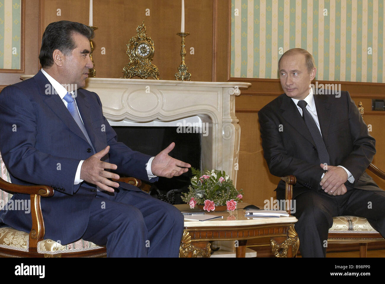 Russian President Vladimir Putin right met with his Tajik counterpart ...