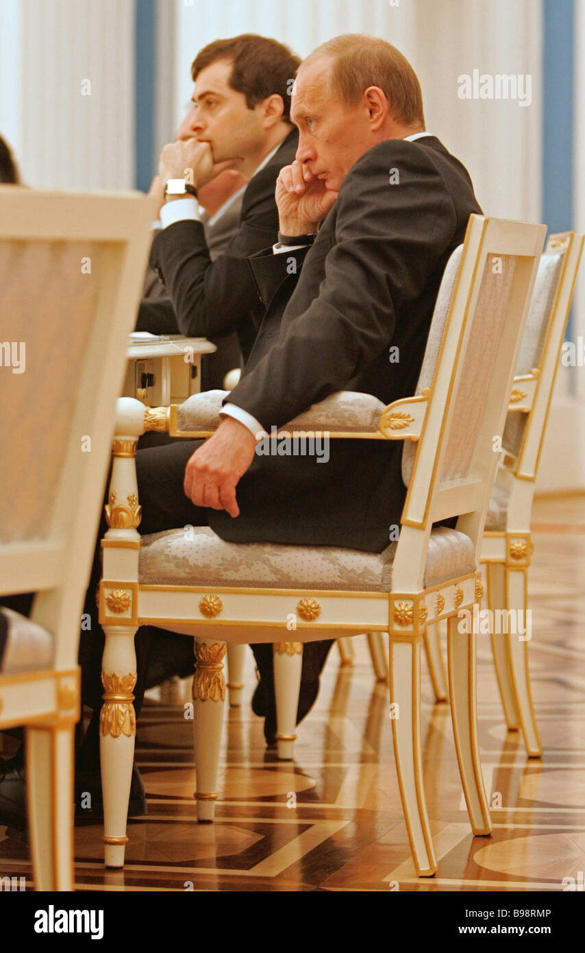 Left to right Vladislav Surkov deputy head of the Kremlin ...