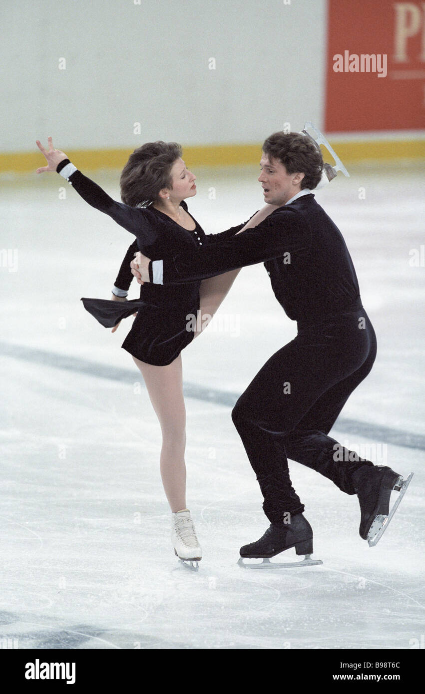 Ice skaters Oksana Kazakova left and Arthur Dmitriyev right at the ...