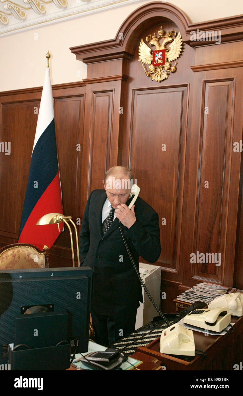 Russian President Vladimir Putin at his Kremlin s office Stock Photo ...
