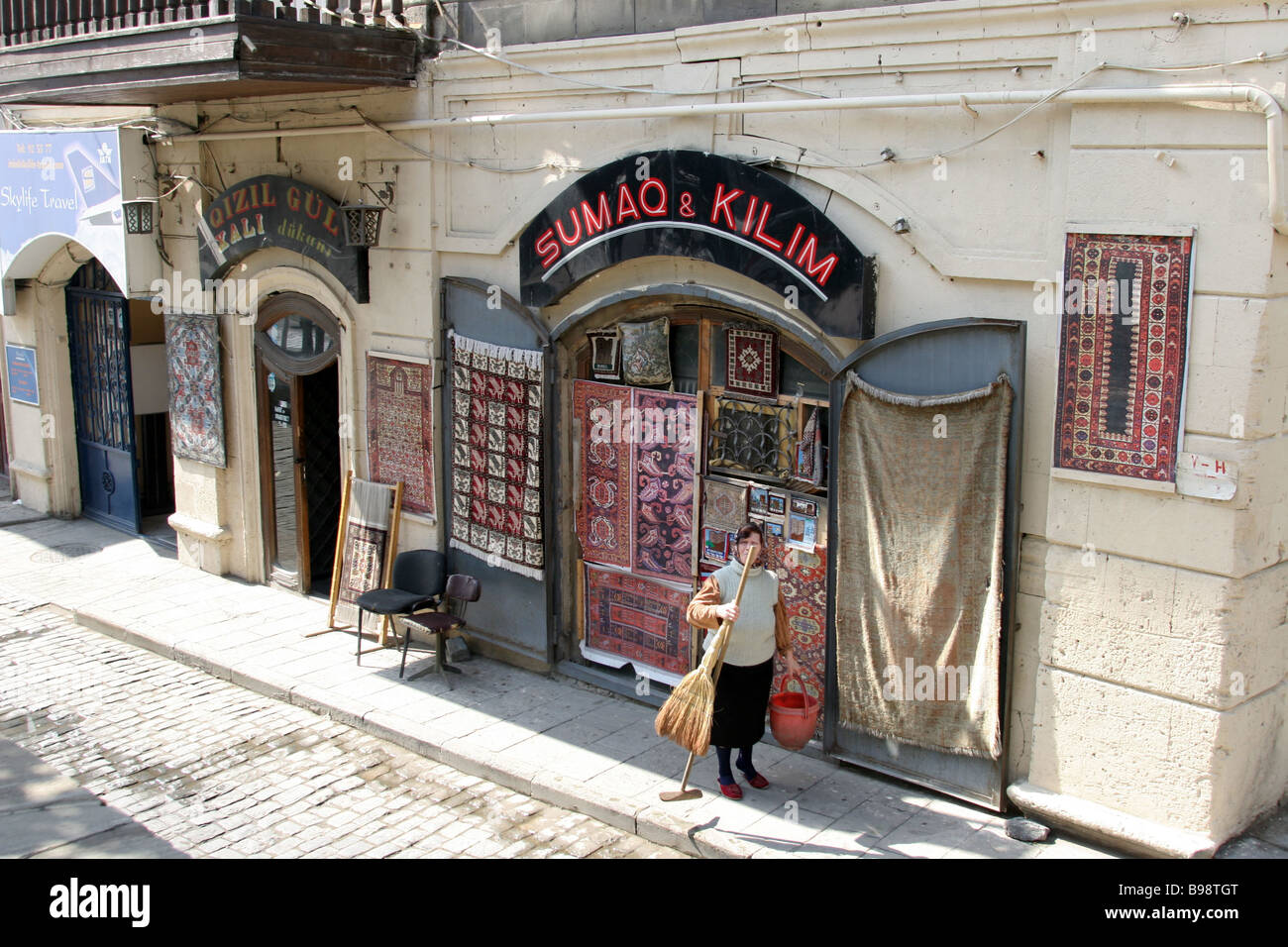 Shops in the Old Town Baku Stock Photo - Alamy