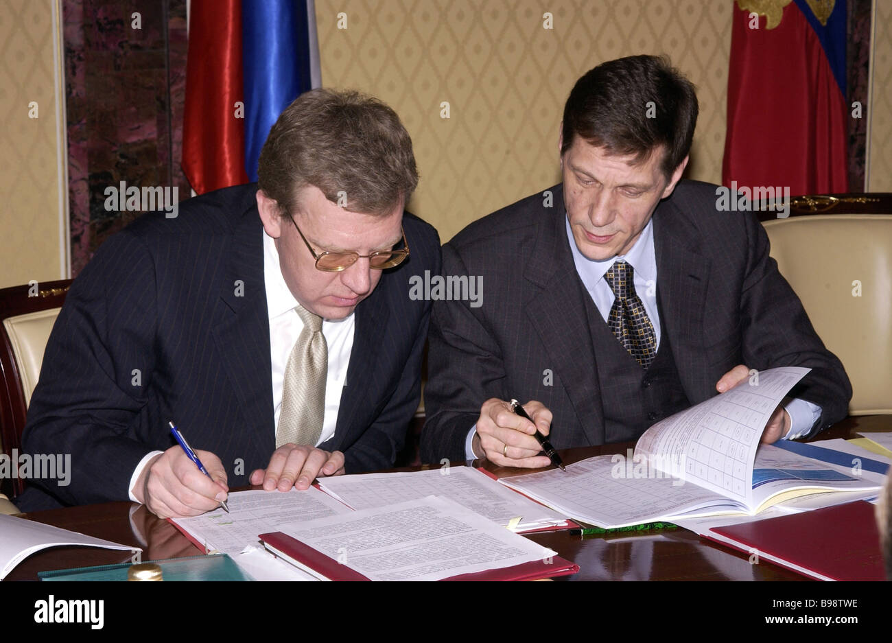 Russian Vice Premier Alexander Zhukov and Russian Finance Minister from ...