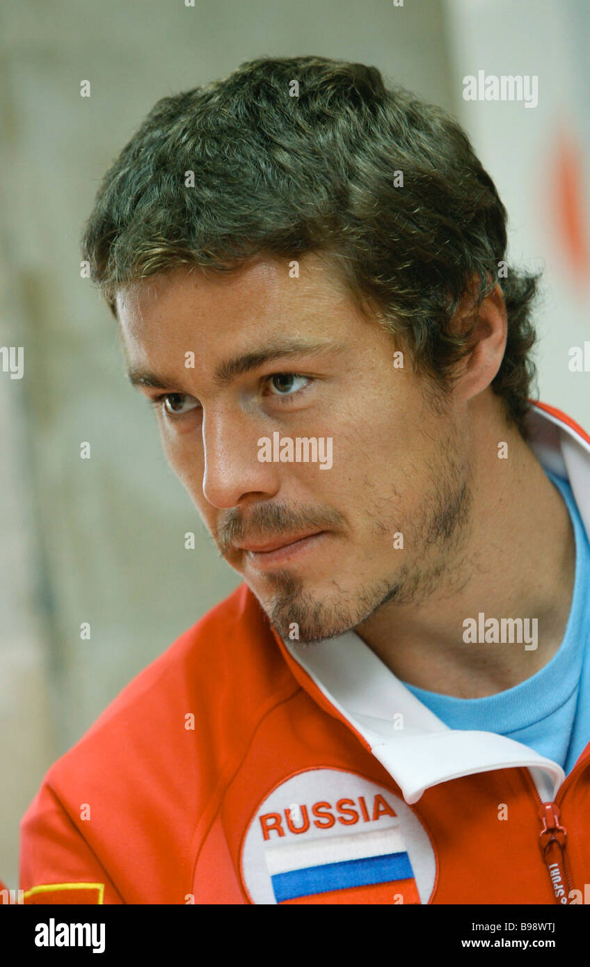 Marat Safin a member of the Russian tennis team during the draw of ...