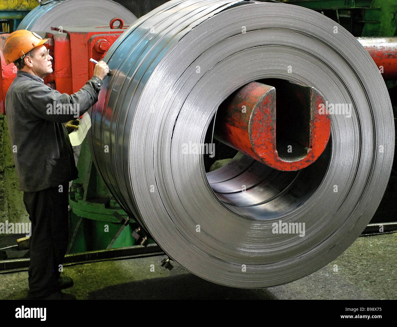 The steel sheet shop at the Taganrog iron and steel works Stock Photo ...