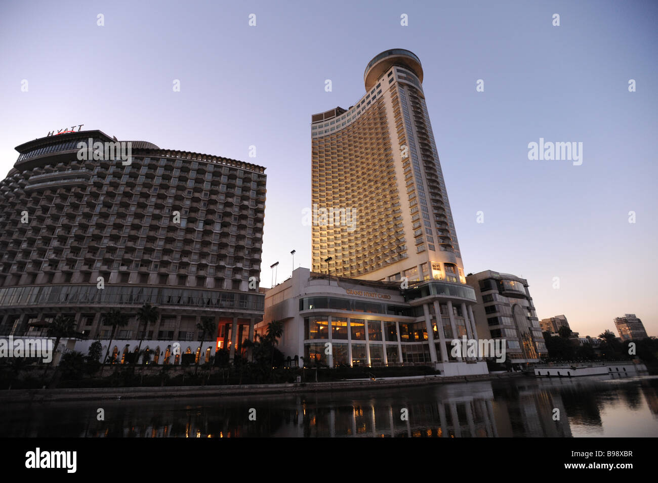 Egypt Cairo Hyatt Regency Hotel on the Nile River Stock Photo - Alamy