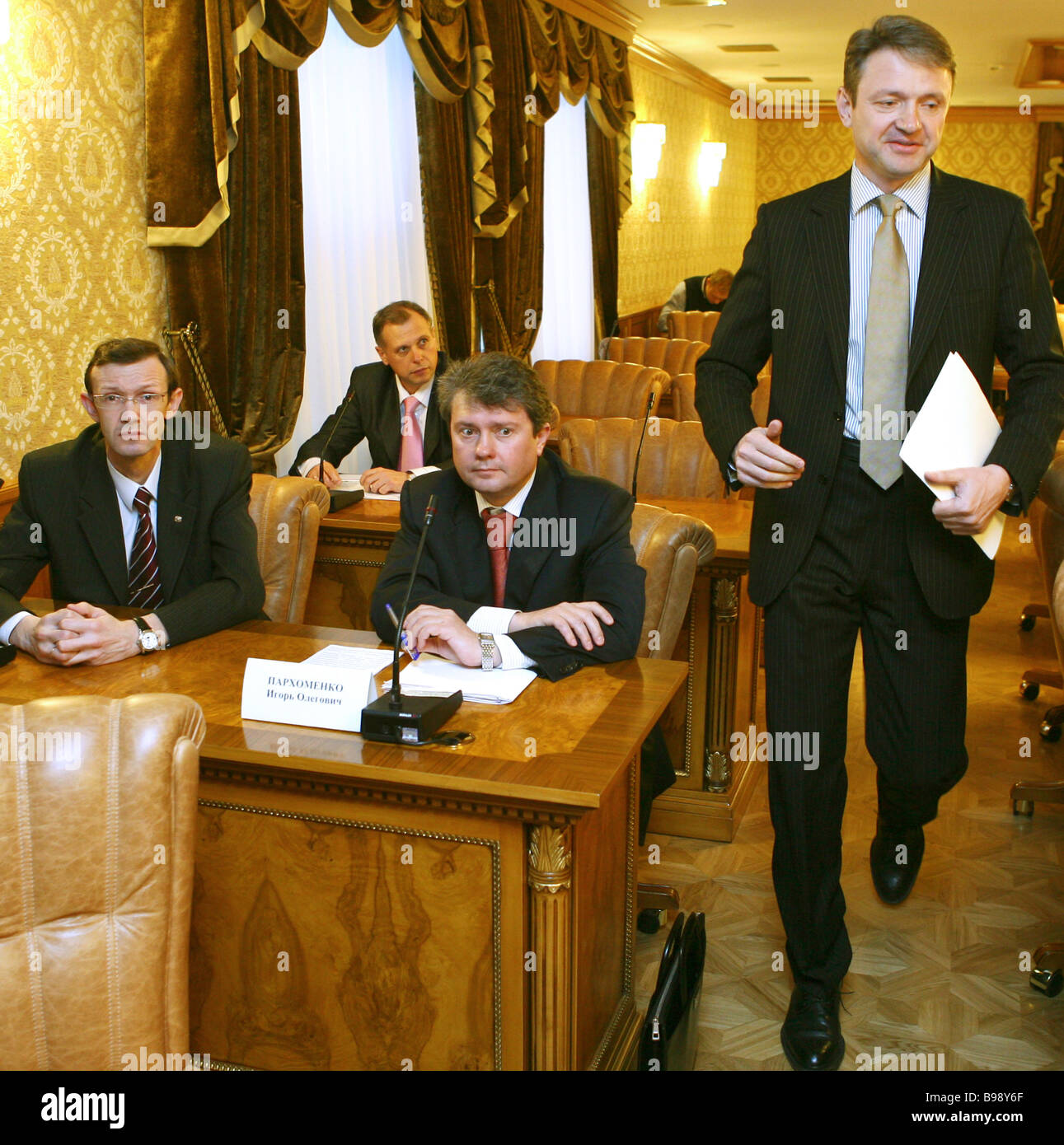 Governor of the Krasnodar Region Alexander Tkachev right before a meeting with a special task ...