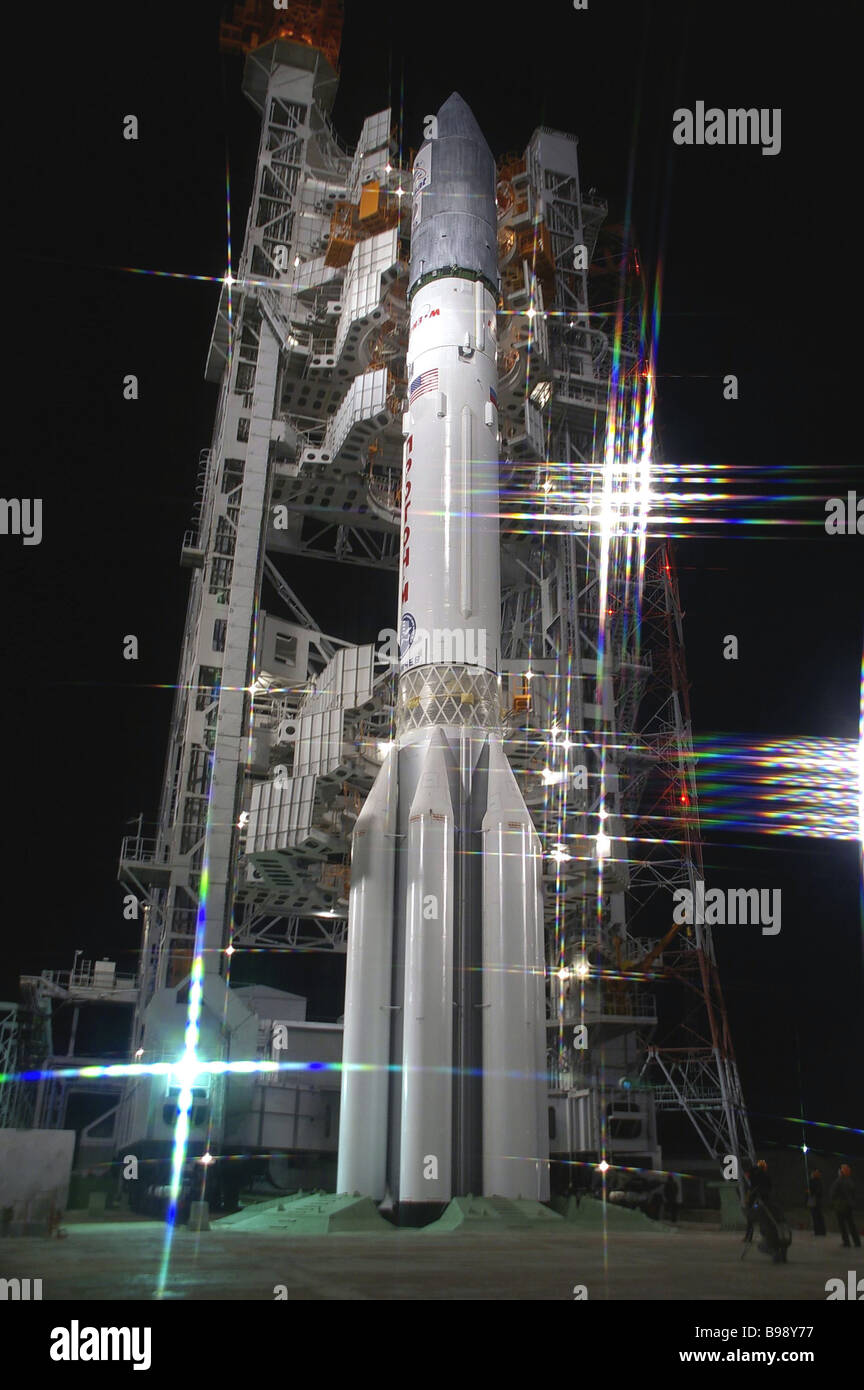 The Proton M Russian launch vehicle with the Briz M upper stage rocket ...