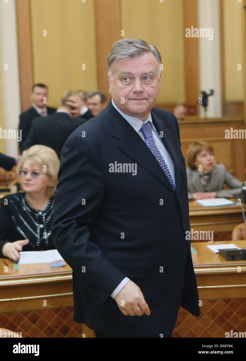 Vladimir Yakunin chief executive officer of railway monopoly Russian ...