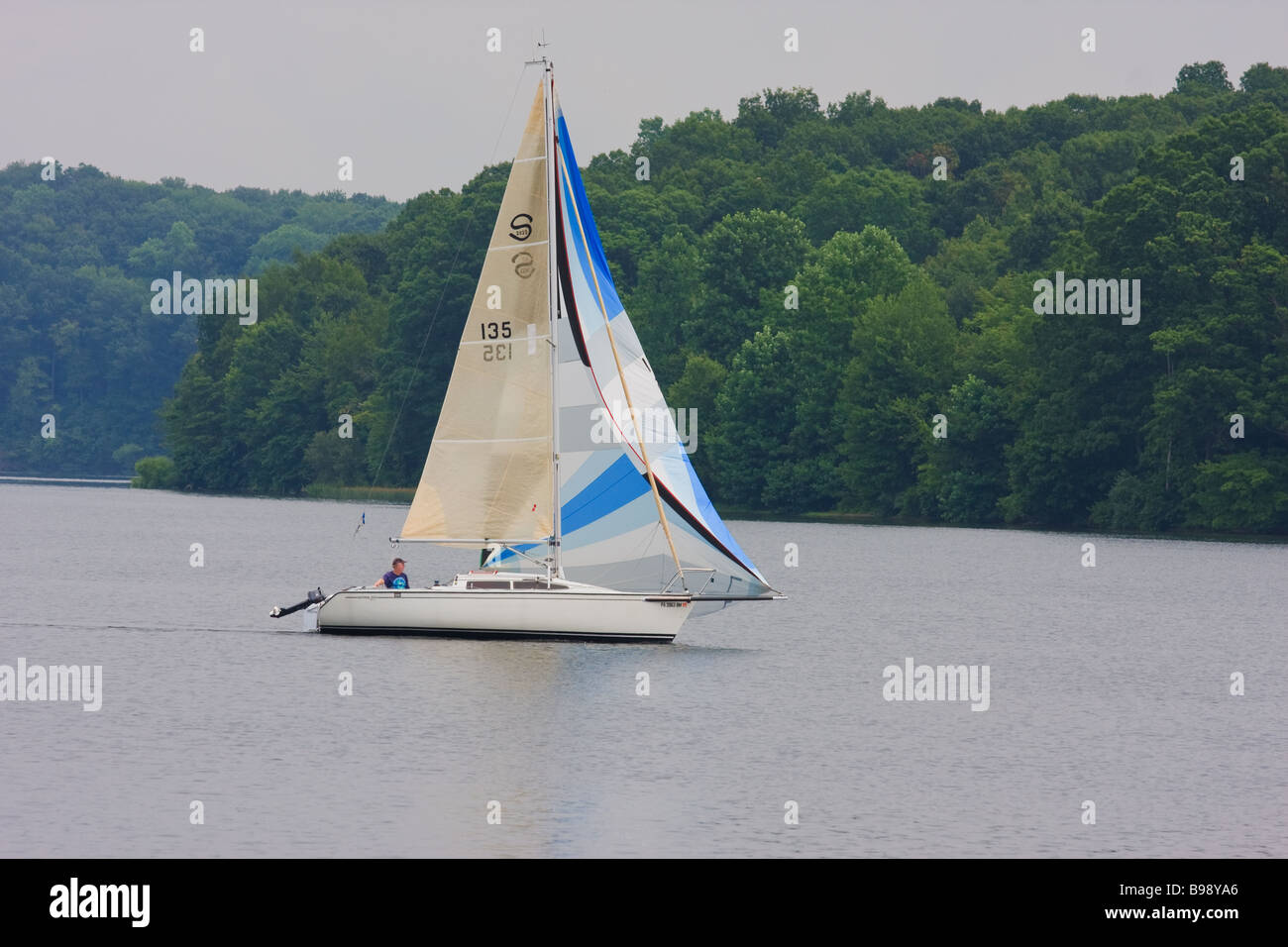Sailing on the Lake Stock Photo - Alamy