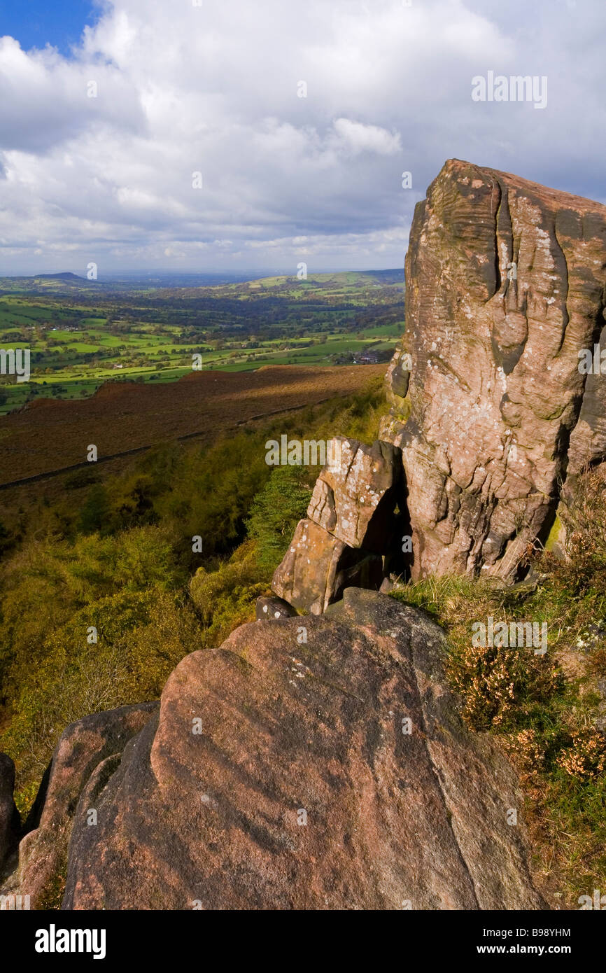 View across the countryside from The Roaches near Leek in the ...