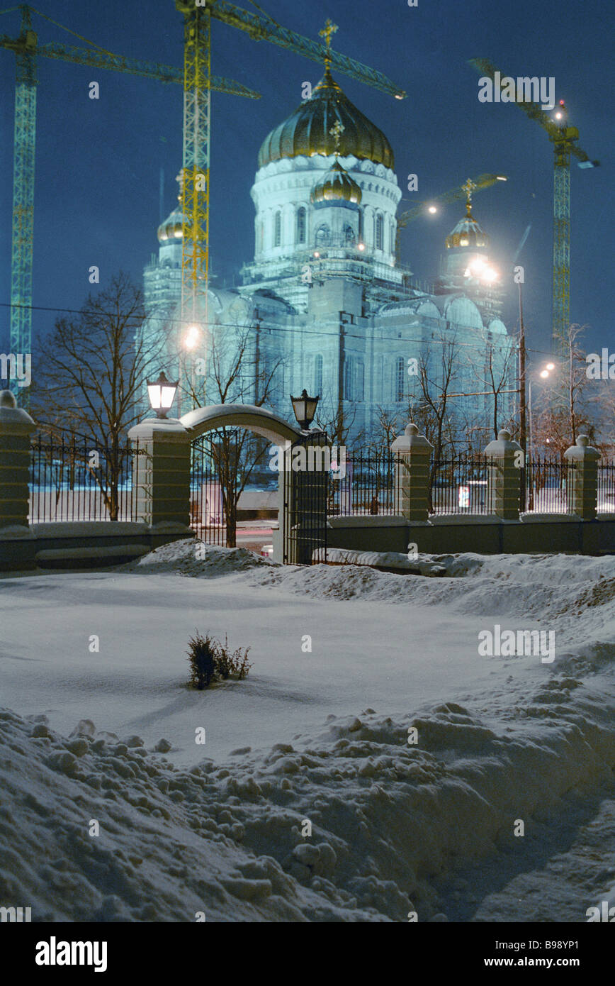 Construction of the Cathedral of Christ the Savior Stock Photo - Alamy