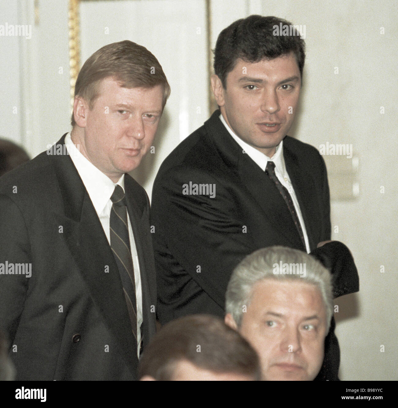 Russia s First Deputy Prime Minister Anatoly Chubais left and First ...